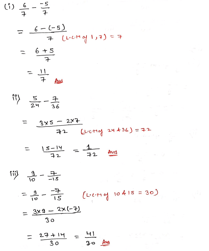 Chapter 2 Operations On Rational Numbers Class 7 DAV Secondary